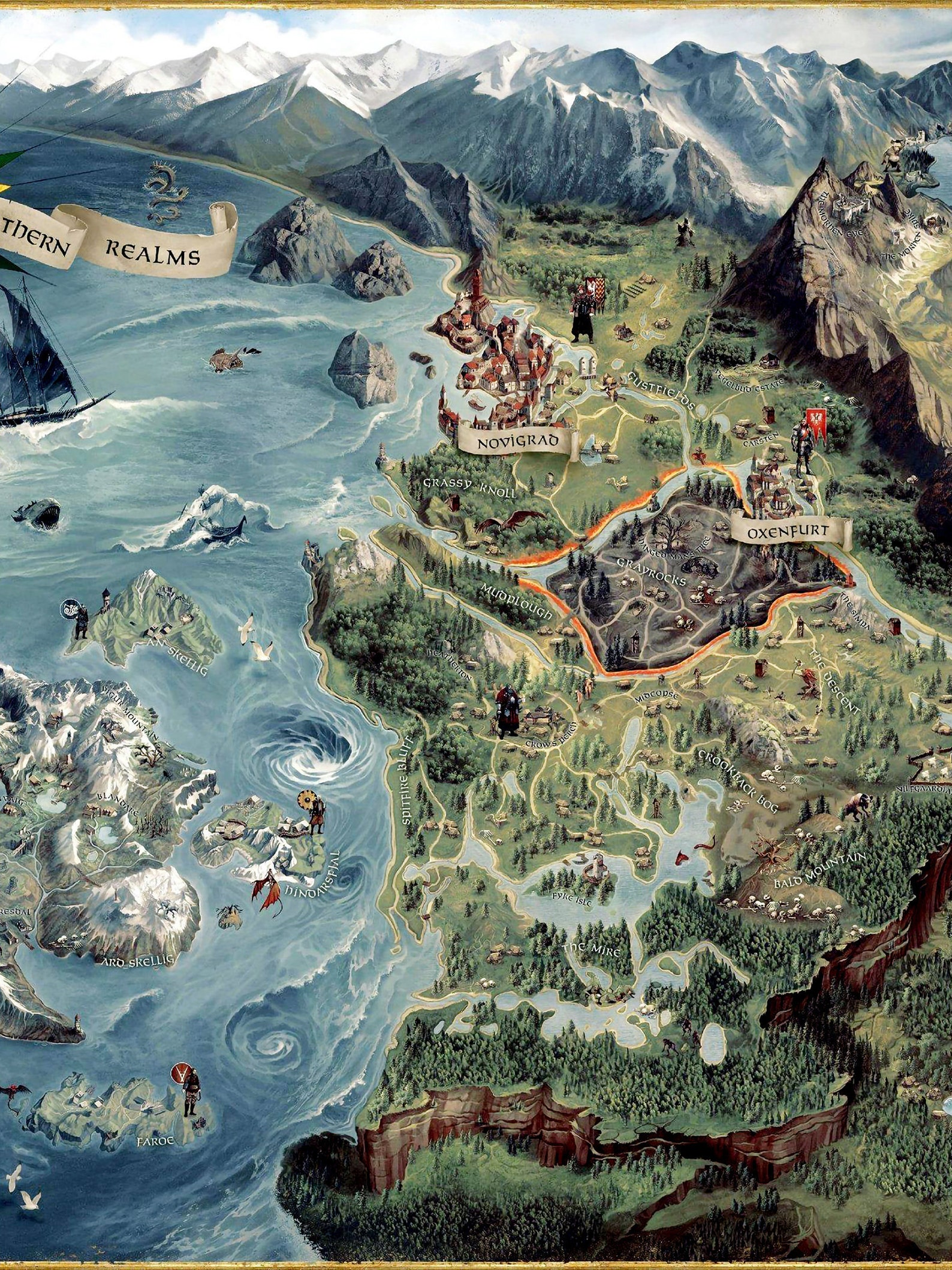 The Witcher 3 World Map the Northern Realms Gwent Deck Map | Etsy