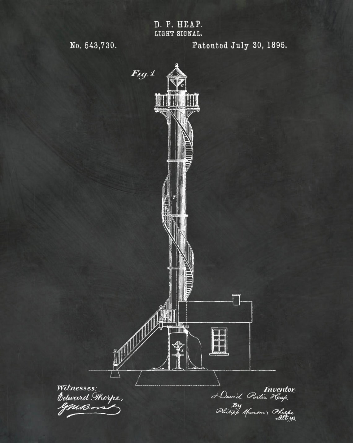 1895 Lighthouse Patent Print Signal Light Patent - Etsy