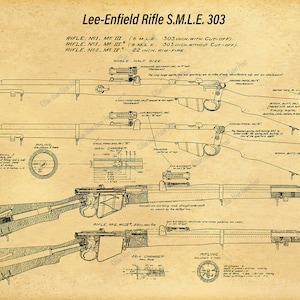 Lee-enfield Rifle Patent Print, Lee Enfield 303 Rifle Poster, Enfield ...