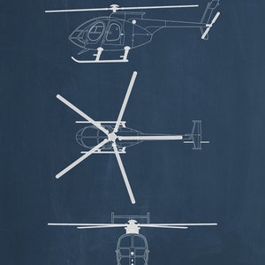 Hughes MD500 Helicopter Print, Hughes Helicopter Blueprint, MD500 ...