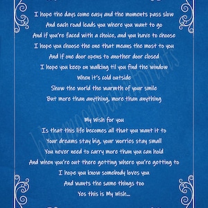 My Wish For You Lyrics Art Print Rascal Flatts Song Lyrics | Etsy