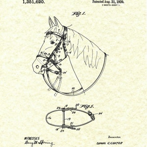 Patent 1920 Horse Halter - Art Print Poster - Wall Art - Western Art ...