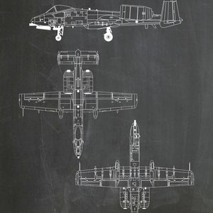 Fairchild Republic A-10 Thunderbolt II Drawing, A-10 Warthog Blueprint ...