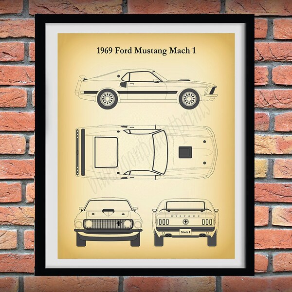 Ford Mustang Mach 1 Poster - Etsy