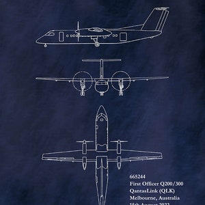 Bombardier Dash 8 Q300 Drawing, Bombardier Dash 8 Airplane Art Print ...