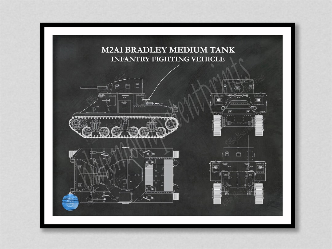 M2A1 Bradley Medium Battle Tank Poster, M2A1 IFV Tank Art Print ...