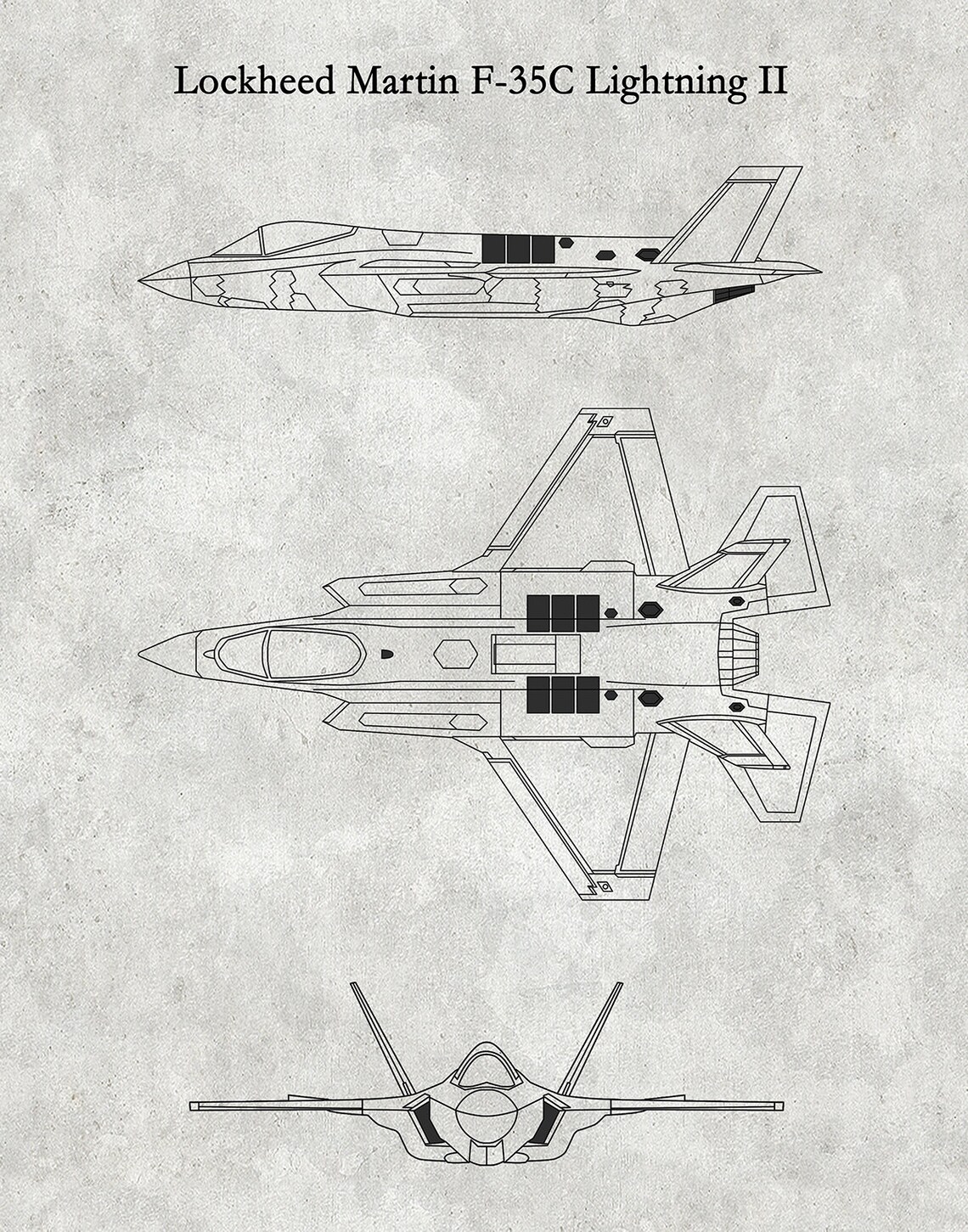 Lockheed Martin F-35 Lightning II Dibujo Plano de la aeronave - Etsy México