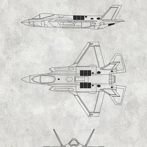 Lockheed Martin F-35 Lightning II Drawing, F-35C Aircraft Blueprint, F ...