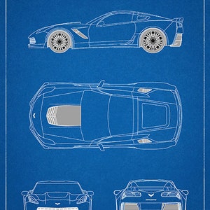 Corvette C7-Z06 Grand Sport Drawing, 2014-2020 Corvette C7-Z06 Grand ...