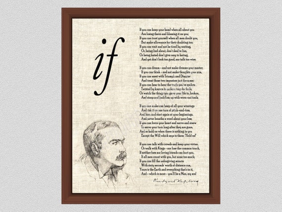 If Rudyard Kipling Poem Kipling Inspirational Quote - Etsy