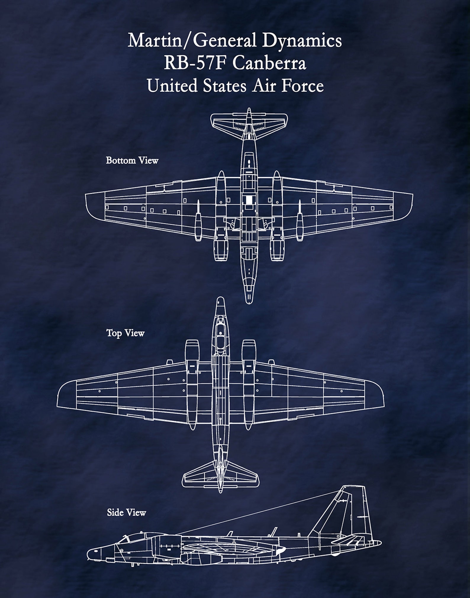 General Dynamics RB-57F Canberra Aircraft United States Air | Etsy