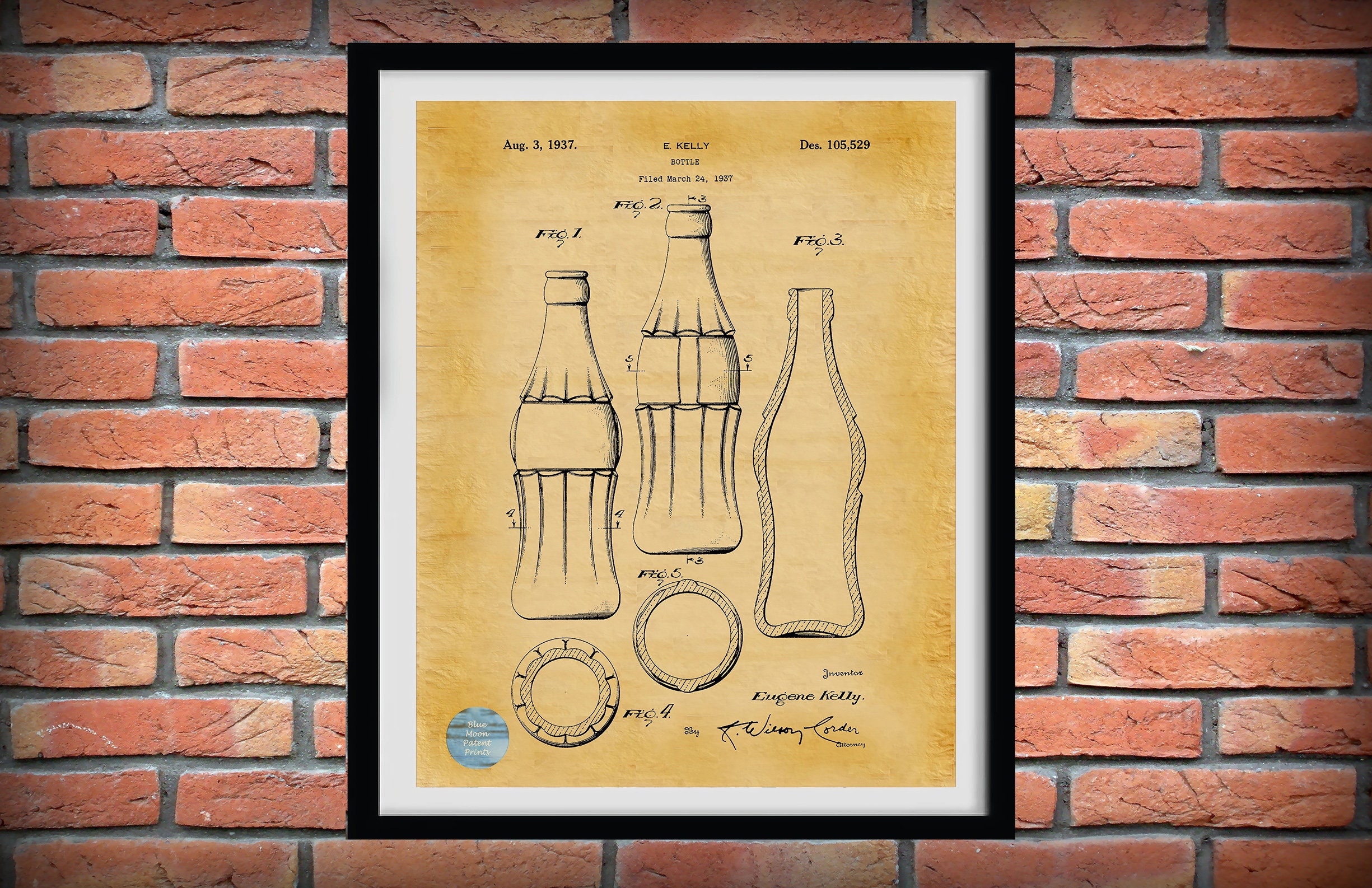 Authentic Merchandise Shop 1937 Coca Cola Coke Bottle PATENT Art Print Authentic Merchandise Shop 1937 Coca Cola Coke Bottle PATENT Art Print
