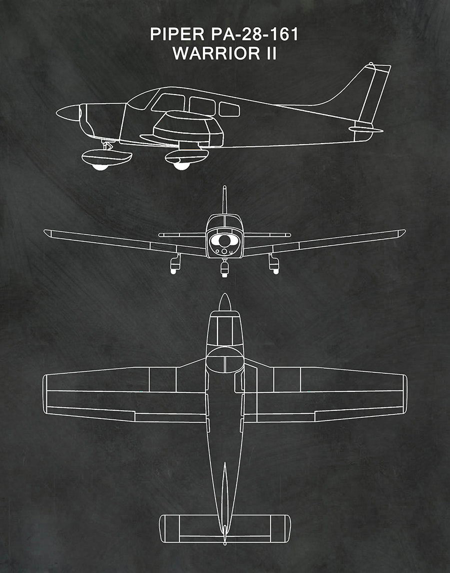 Piper PA-28-161 Drawing Piper Warrior II Poster Piper Cub - Etsy Australia