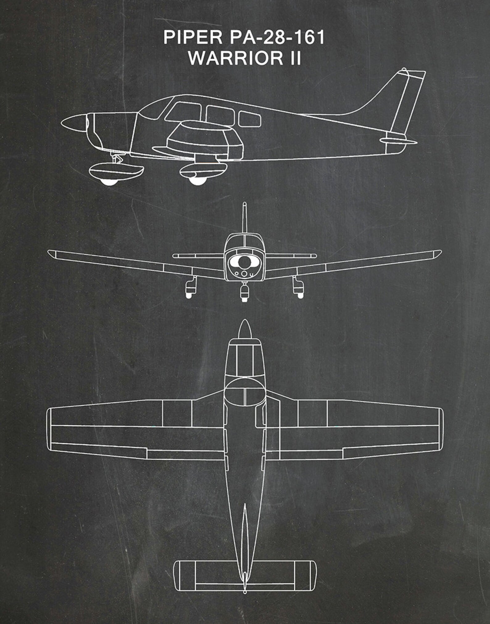 Piper PA-28-161 Drawing Piper Warrior II Poster Piper Cub - Etsy