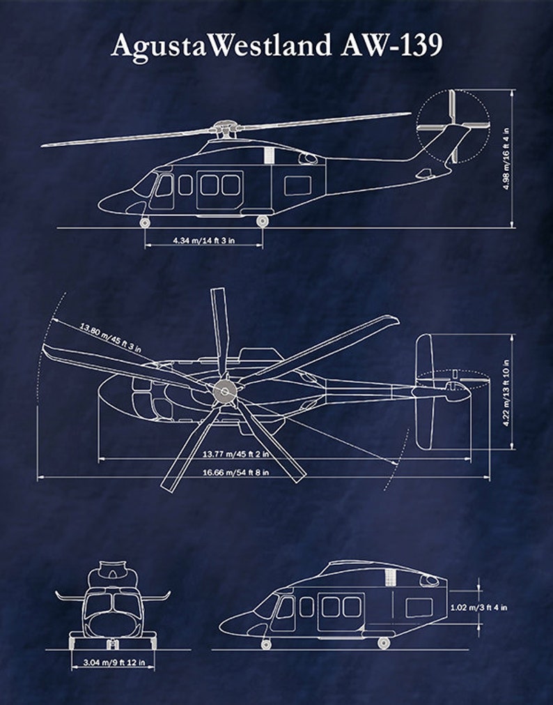 Agustawestland AW-139 Helicopter Print Agusta Westland - Etsy
