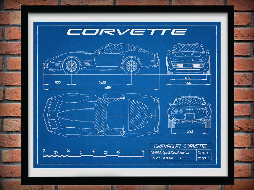 Corvette C3 Drawing, Chevy Corvette C3 Poster, Chevrolet Corvette C3 ...