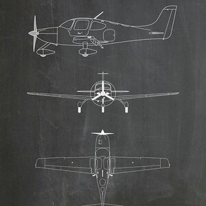 Cirrus SR22 Drawing, Cirrus SR22 Airplane Poster, Cirrus Art Print ...