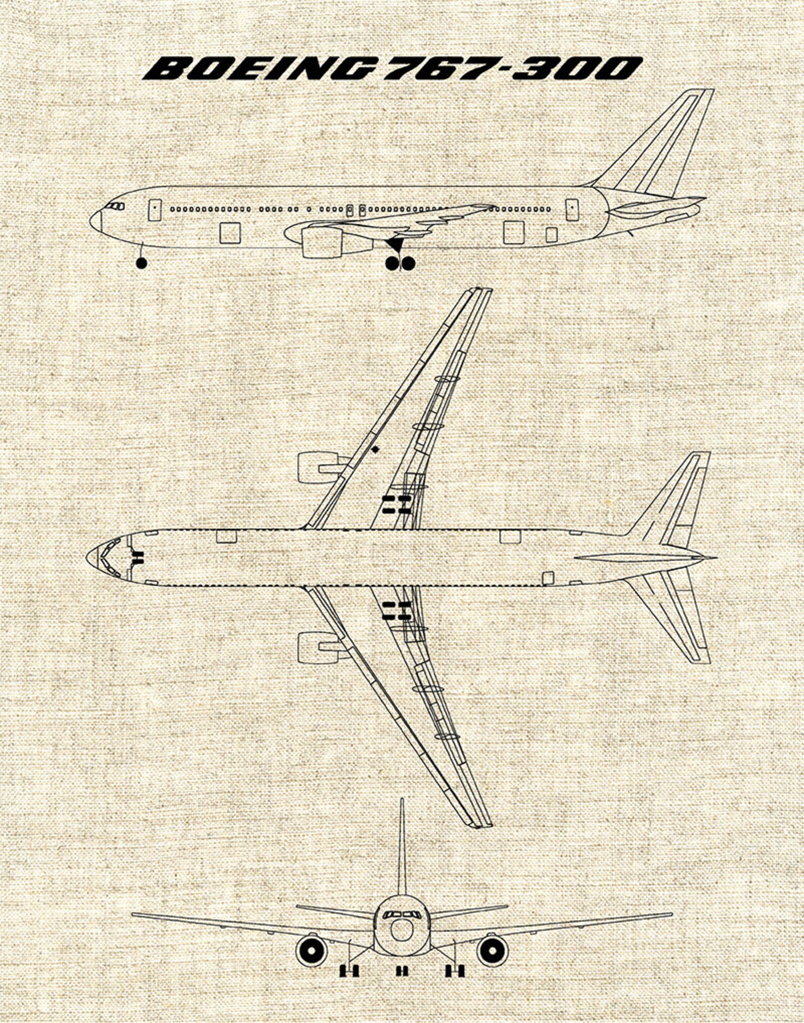 Boeing 767-300 Patent Print Boeing 767 Airplane Drawing - Etsy
