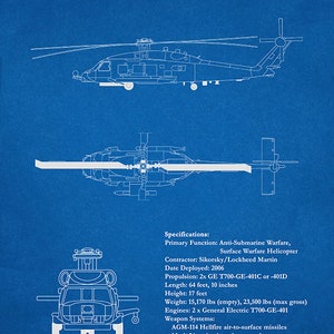 MH-60R Seahawk Helicopter Art Print Vers 1, Sikorsky MH-60R Sea Hawk ...