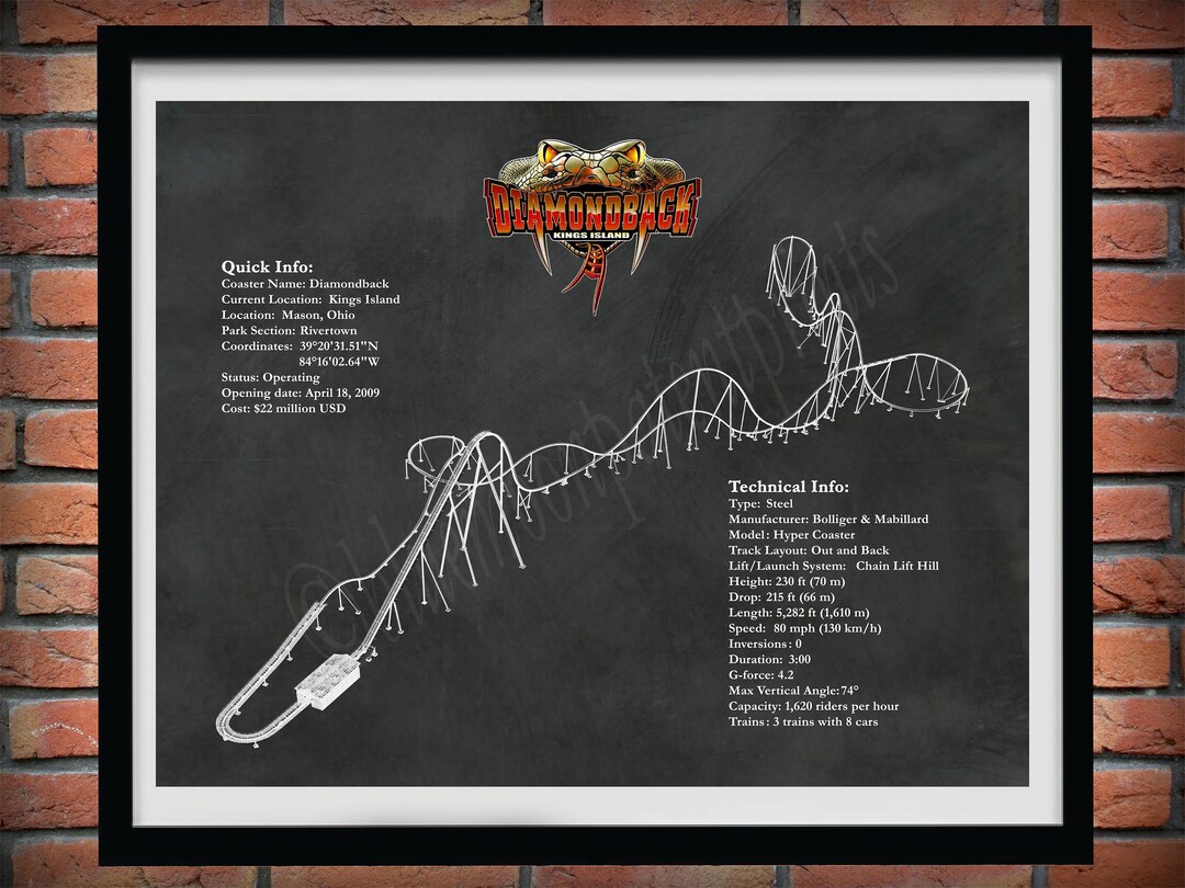 Diamondback Roller Coaster Drawing, Kings Island Roller Coaster ...