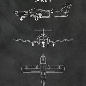 Piper PA-32RT-300 Lance II Drawing, Piper Lance II Poster, Piper Pa ...