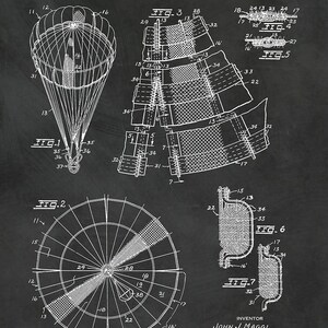 1949 Parachute Patent Print - Parachute Blueprint - Parachute Drawing ...