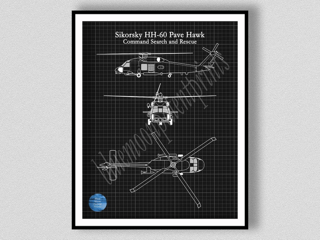 HH-60 Pave Hawk Helicopter Art Print, Sikorsky HH-60A Helicopter ...
