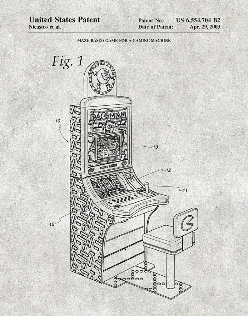 2003 Pac Man Slot Machine Patent Print Pacman Console Game - Etsy