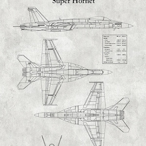 Boeing F/A-18E Super Hornet Drawing, F/A-18E Super Hornet Poster Boeing ...