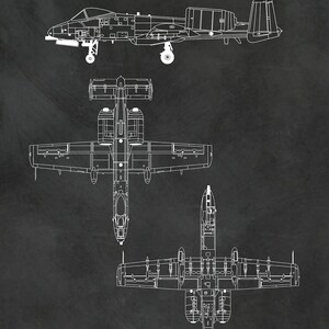 Fairchild Republic A-10 Thunderbolt II Drawing, A-10 Warthog Blueprint ...