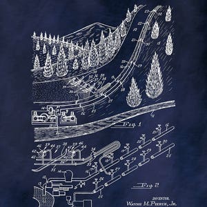 1954 Snow Making Patent Print Snow Ski Blueprint Winter Sports Decor ...