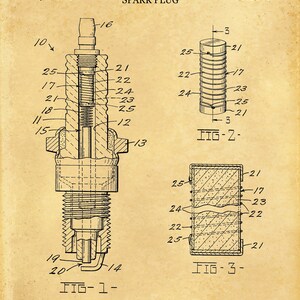 1975 Spark Plug Patent Print, Spark Plug Blueprint, Spark Plug Drawing ...