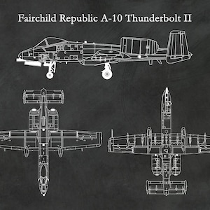 Fairchild Republic A-10 Thunderbolt II Drawing Vers #2, A-10 Warthog ...