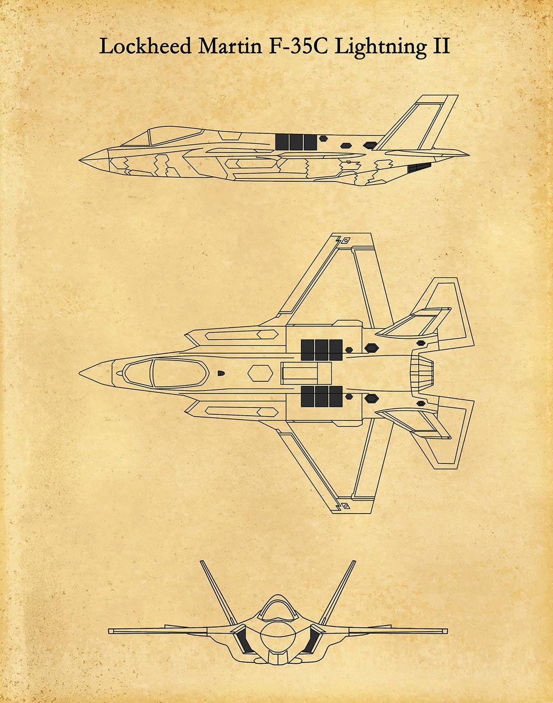 Lockheed Martin F-35 Lightning II Dibujo Plano de la aeronave - Etsy México