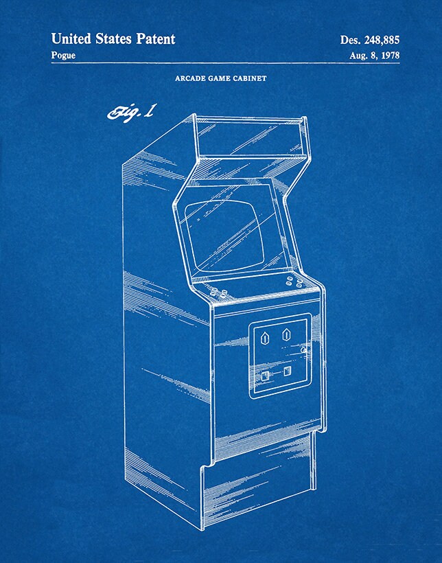 1957 Pinball Machine Patent Print - Pinball Game Arcade Poster ...
