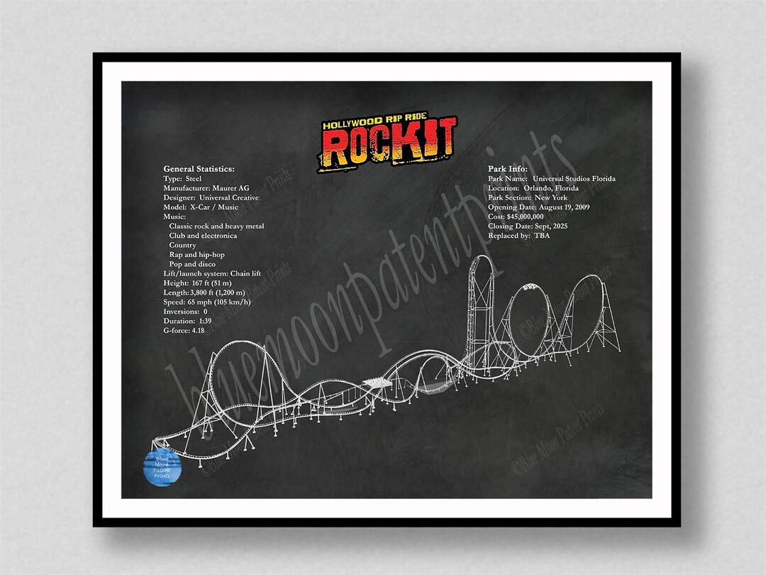Hollywood Rip Ride Rockit Roller Coaster Poster, Rip Ride Rockit ...