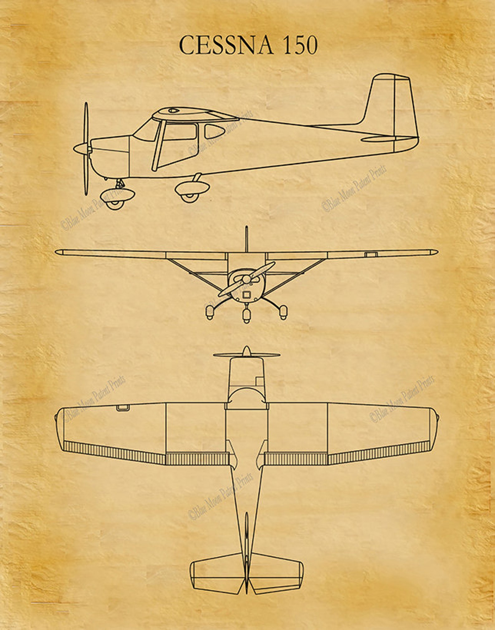 Cessna 150 Skyhawk Drawing Airplane Art Print Poster - Etsy