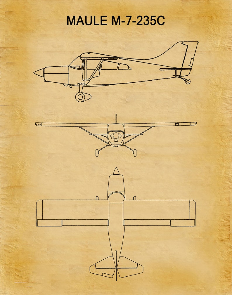 Maule M-7-235C Airplane Drawing Maule M-7 Airplane Poster - Etsy