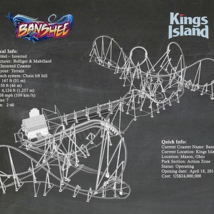 Banshee Roller Coaster Drawing, Kings Island Roller Coaster, Banshee ...