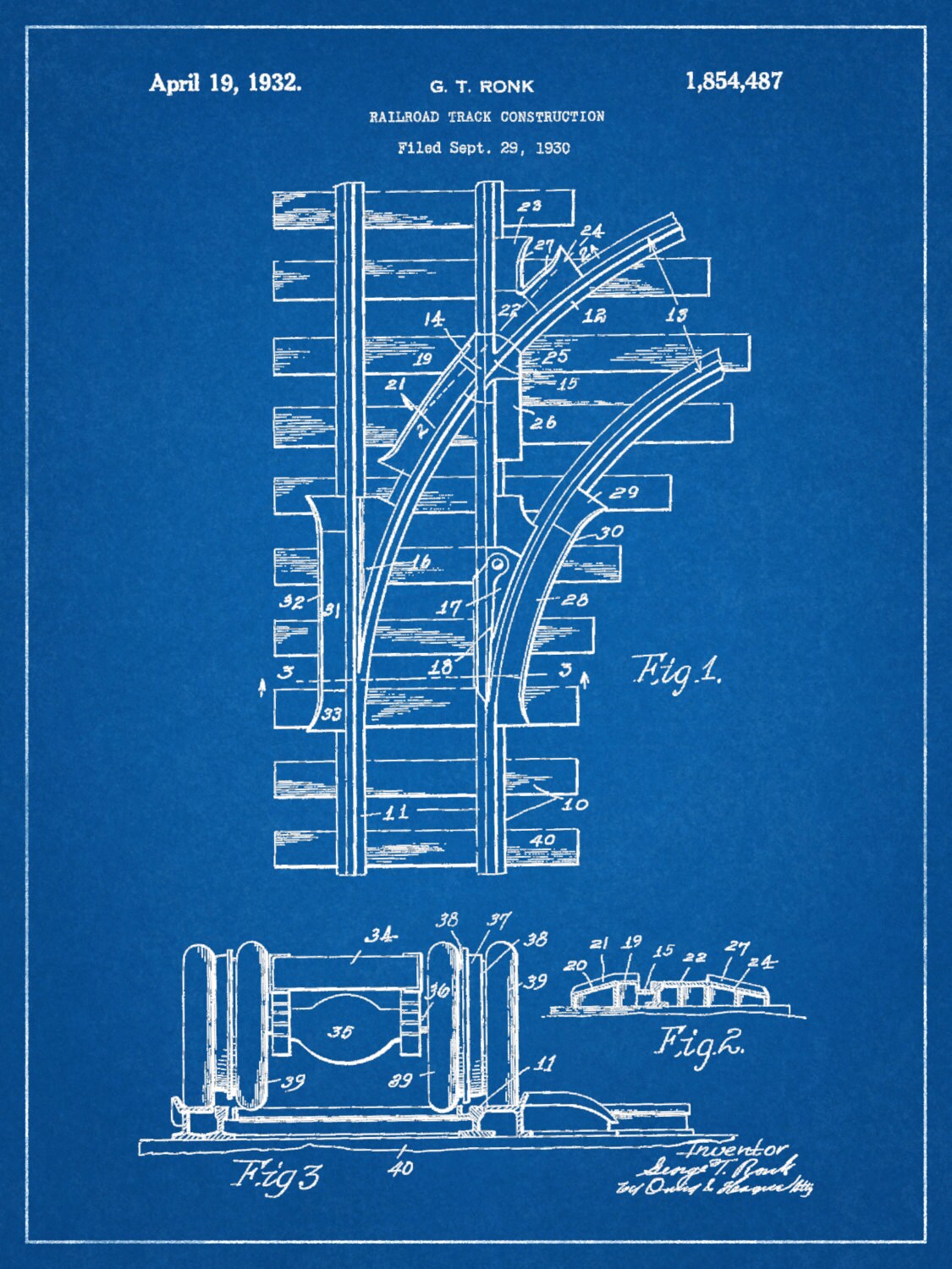 1932 Railroad Tracks Patent Print - Train Tracks Poster - Locomotive ...