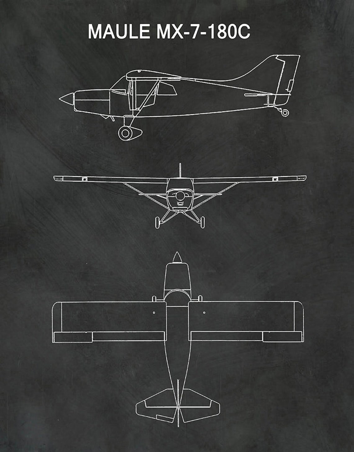 Maule MX-7-180C Drawing Maule MX-7 Airplane Poster Maule | Etsy