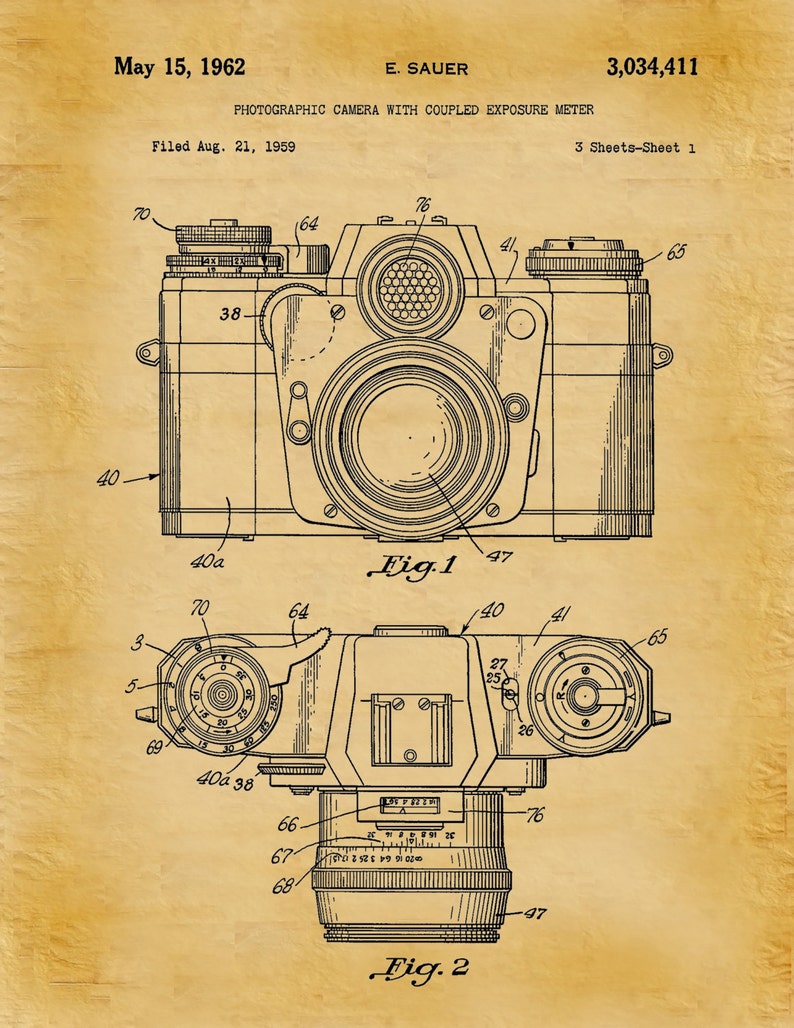 1962 SLR 35mm Camera Patent Print Vintage Zeiss Ikon Camera - Etsy