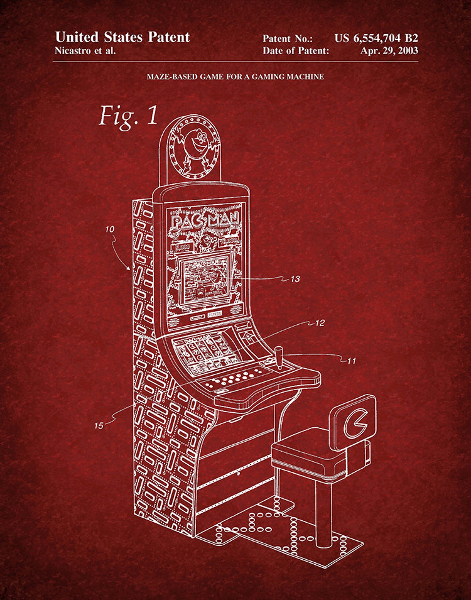 2003 Pac Man Slot Machine Patent Print Pacman Console Game - Etsy