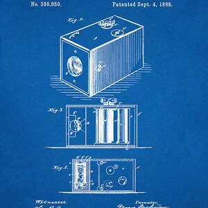 1888 Kodak Box Camera Patent Print 1888 Kodak Camera Poster - Etsy