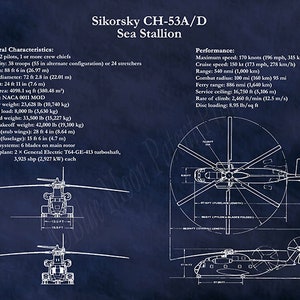 Sikorsky CH-53 Sea Stallion Drawing, CH-53 Sea Stallion Blueprint, CH ...