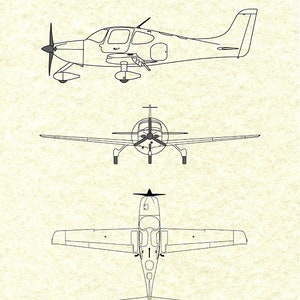 Cirrus SR22 Drawing, Cirrus SR22 Airplane Poster, Cirrus Art Print ...