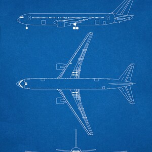 Boeing 767-300 Patent Print, Boeing 767 Airplane Drawing, Aviation Art ...