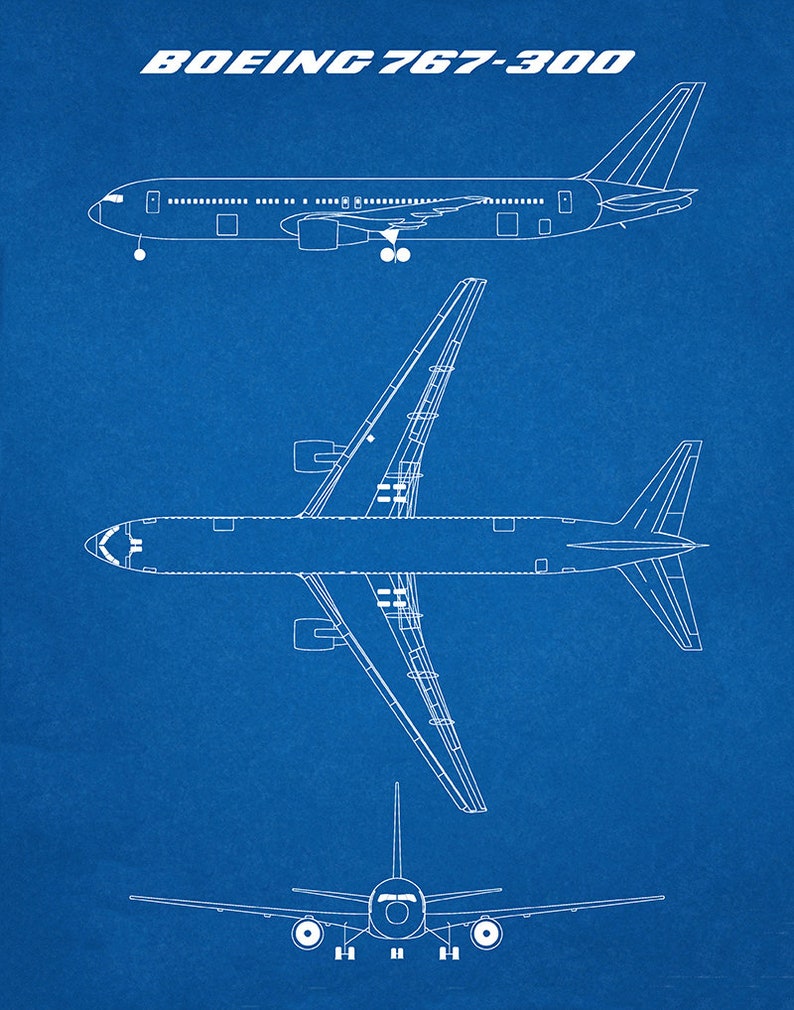 Boeing 767-300 Patent Print Boeing 767 Airplane Drawing - Etsy