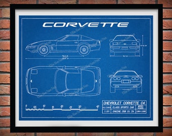 Chevy C4 Blueprint - Etsy