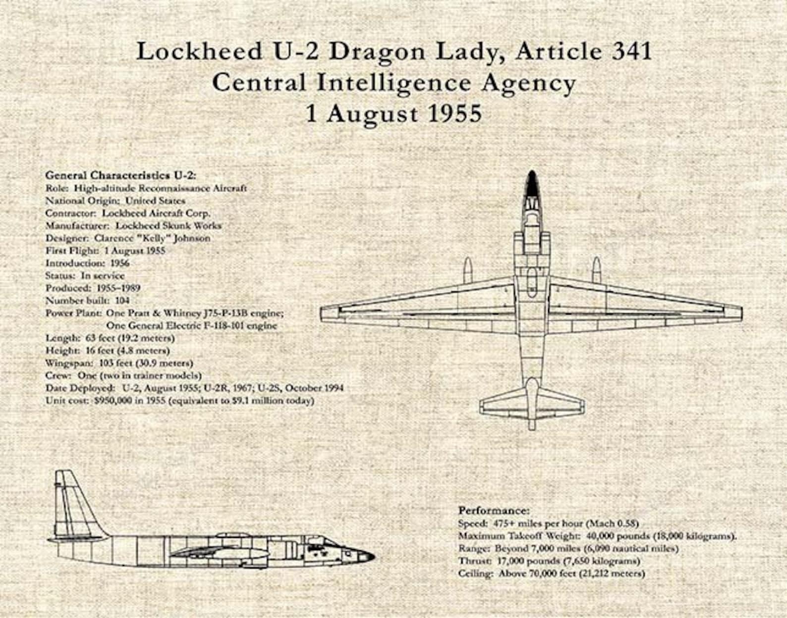 U2 dragon Lady Blueprint Vers 2 CIA U2 Spy Plane - Etsy